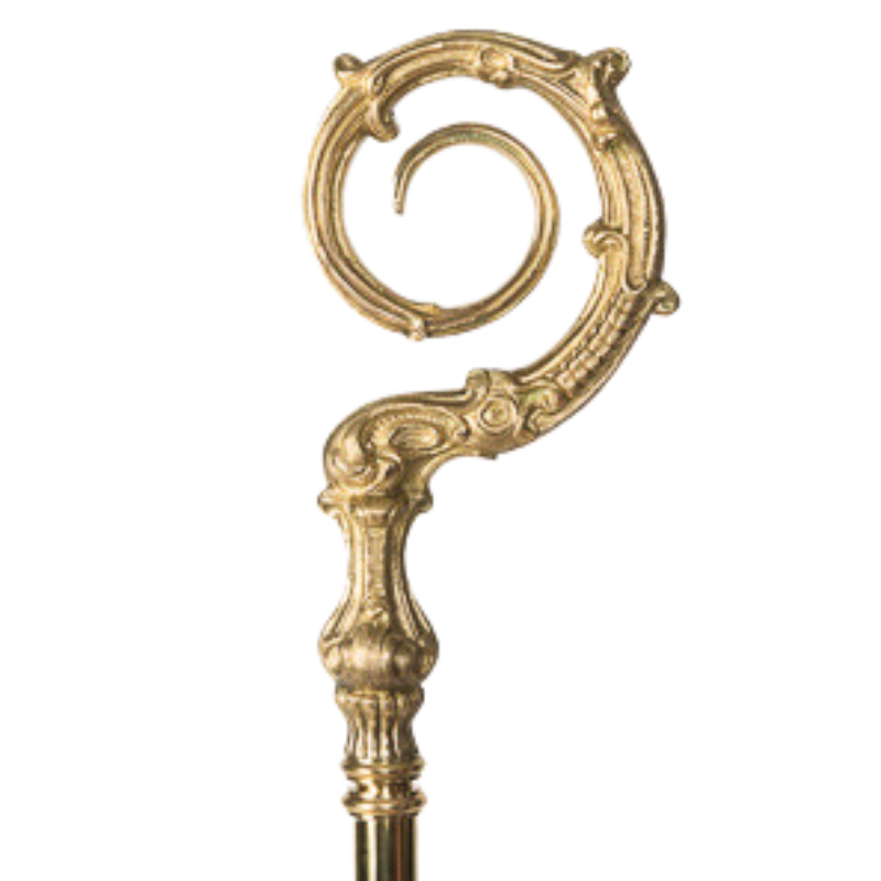 71" Traditional European Design Bishop Staff Crosier in Solid Brass ...