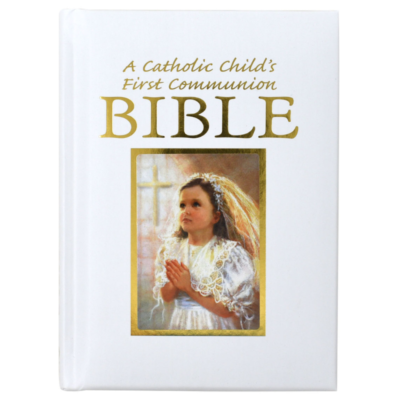 A Catholic Child's First Communion Bible-Blessings-Girl — Agapao Store