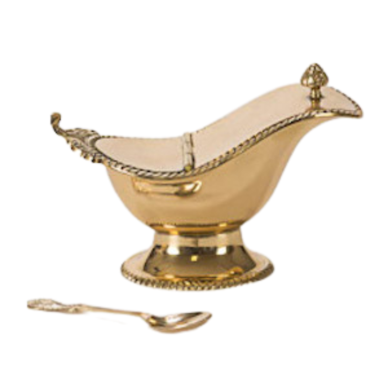 Classic Solid Brass Incense Boat and Spoon — Agapao Store