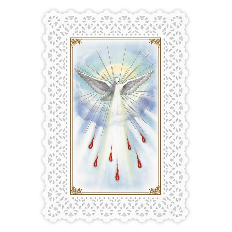 Confirmation/Come Holy Spirit Lace Holy Card — Agapao Store
