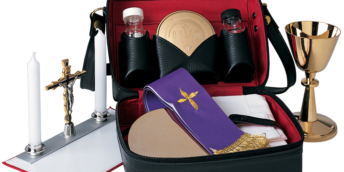 K411 Compact Mass Kit – Leather Case, 3oz Chalice, Paten, Host Box, Cr ...