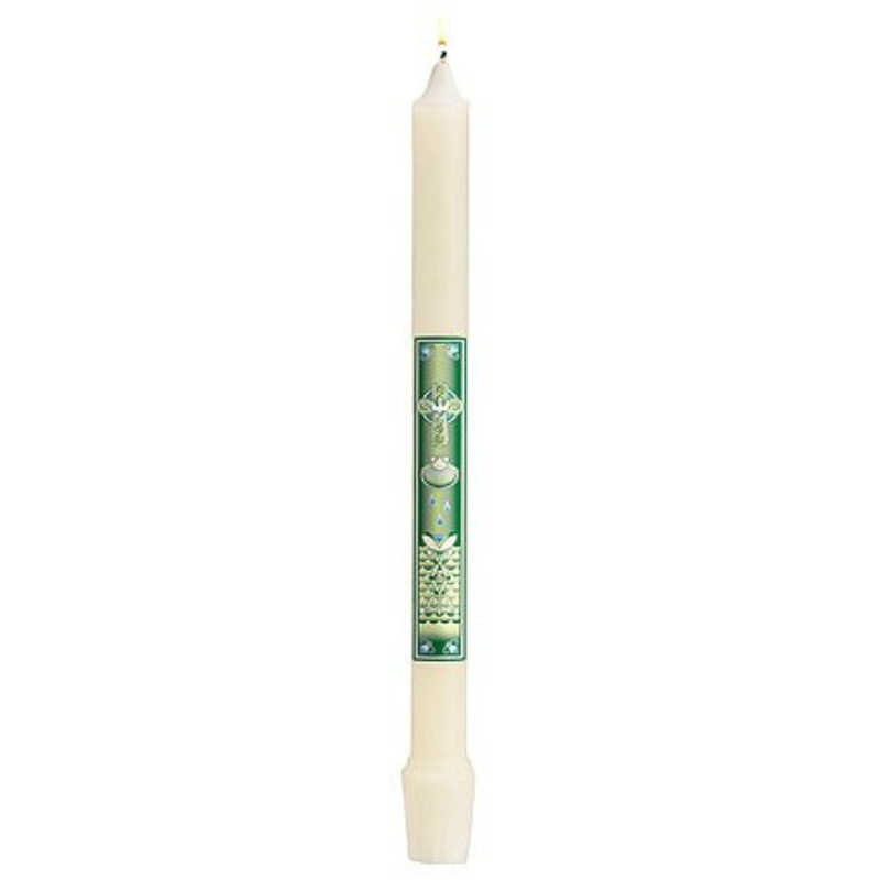Baptism Candle Taper - Dove with Shell — Agapao Store