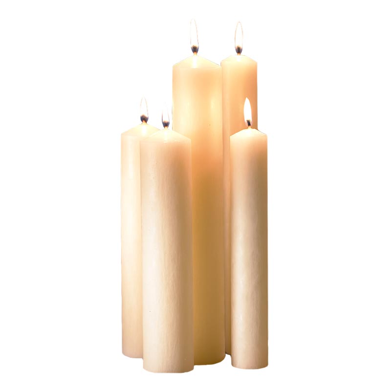 9"x2" Altar Brand 51% Beeswax All-Purpose End Altar Candle (6 pieces p ...