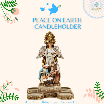 10"H Peace on Earth Nativity Advent Candleholder — Agapao Store