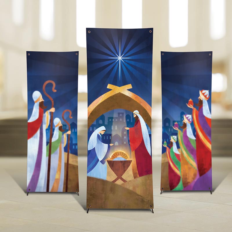 Let Us Adore Him Banner Set - Set of 3 Banners — Agapao Store