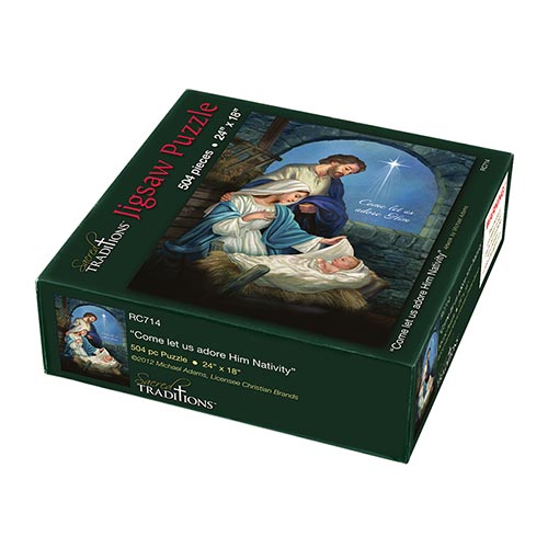 24" H Nativity - Come Let Us Adore Him Jigsaw Puzzle Set — Agapao Store