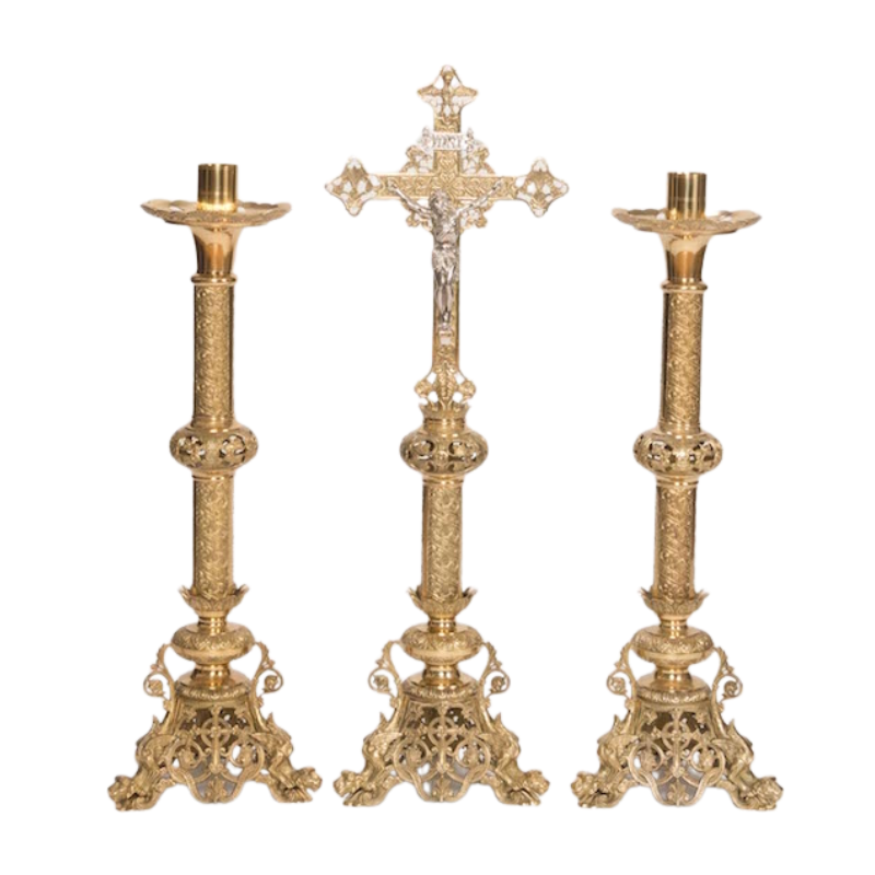 Traditional Baroque Style Crucifix and 30" Candlesticks Altar Set ...