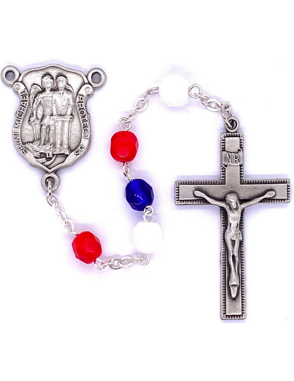 St. Michael Red White Blue Police Rosary — Agapao Store